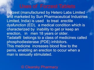 Forzest (Generic Tadalafil Tablets) | ODP