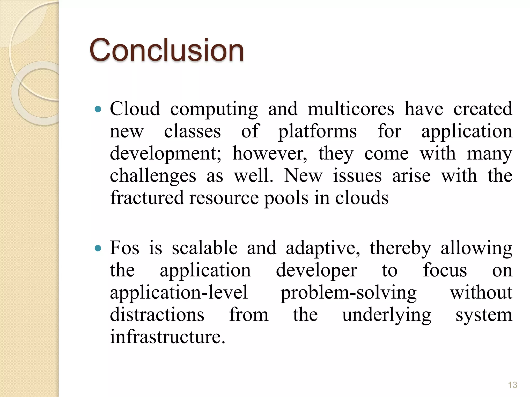 Factored Operating System An Operating System for Multicore and Clouds | PPT