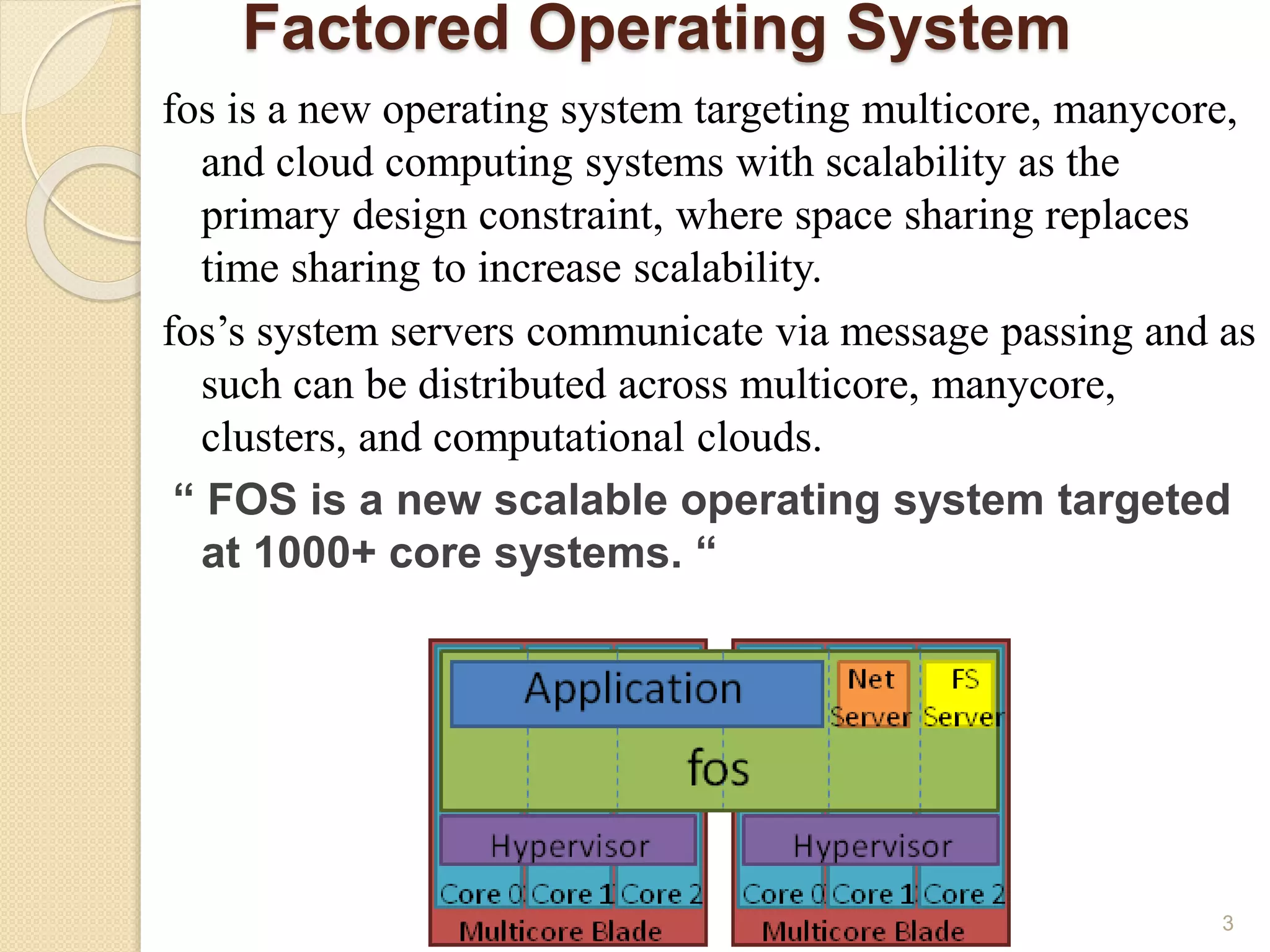 Factored Operating System An Operating System for Multicore and Clouds | PPT