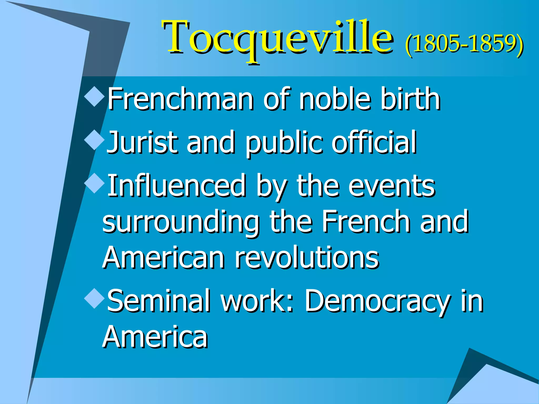 Tocqueville on Democracy | PPT