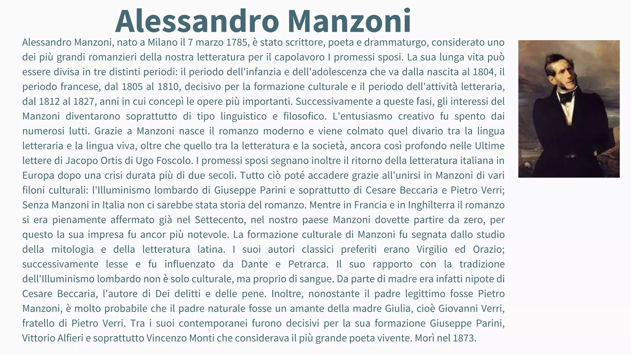 Foscolo e Manzoni confronto | PDF