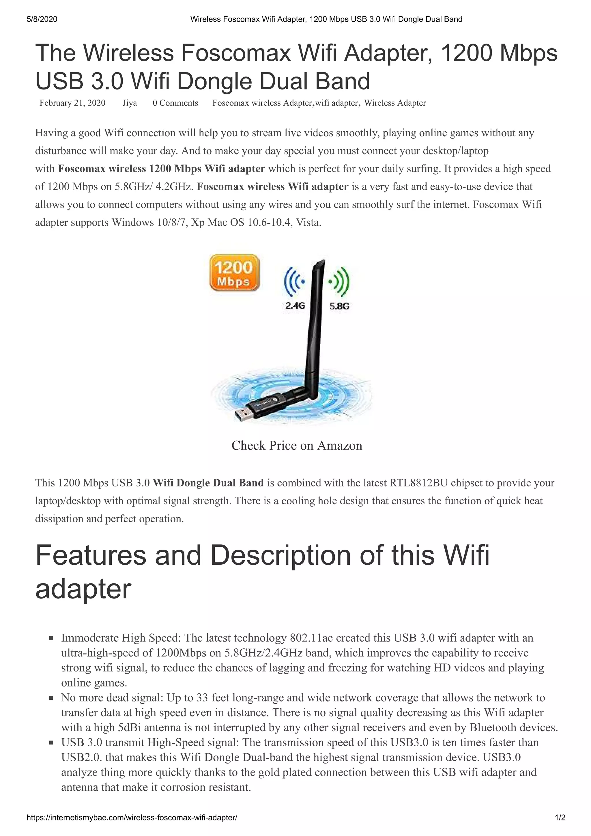 Wireless Foscomax Wifi Adapter | PDF
