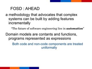 FOSD, Building Automated Software Factories | PPT