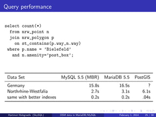 OSM data in MariaDB / MySQL - All the world in a few large tables | PDF | Databases | Computer ...