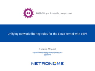 Unifying Network Filtering Rules for the Linux Kernel with eBPF | PPT