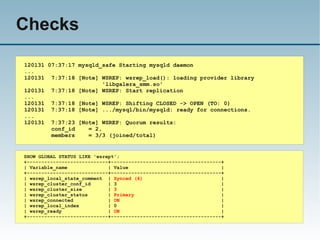 FOSDEM 2012: MySQL synchronous replication in practice with Galera ...