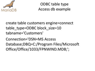 Fosdem2014 MariaDB CONNECT Storage Engine | PPTX