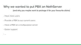 PBX on a non-specialized distro | PPT