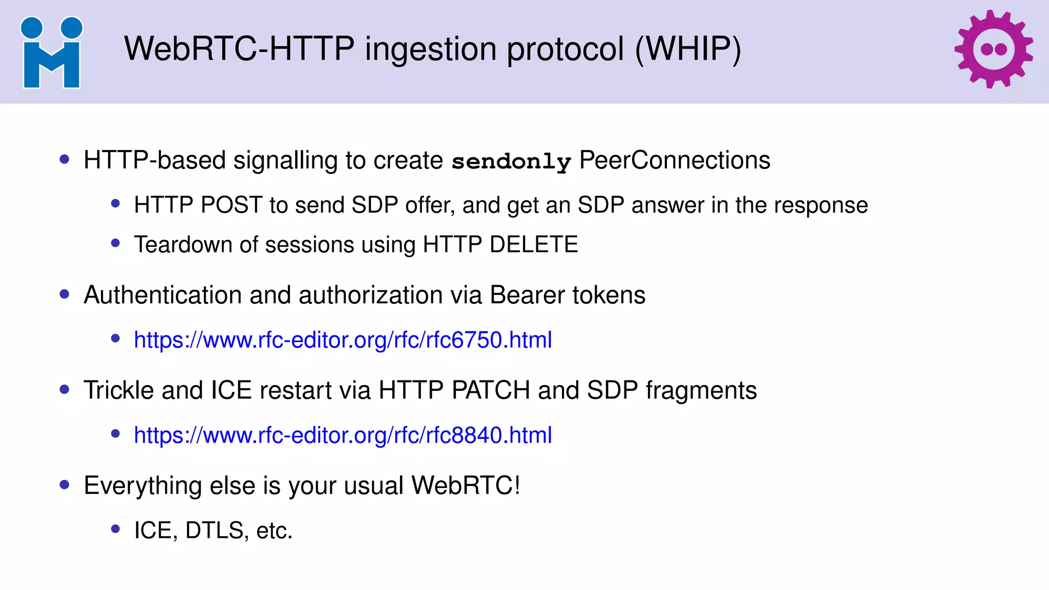 WHIP WebRTC Broadcasting @ FOSDEM 2022 | PDF