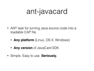JavaCard development Quickstart | PPT