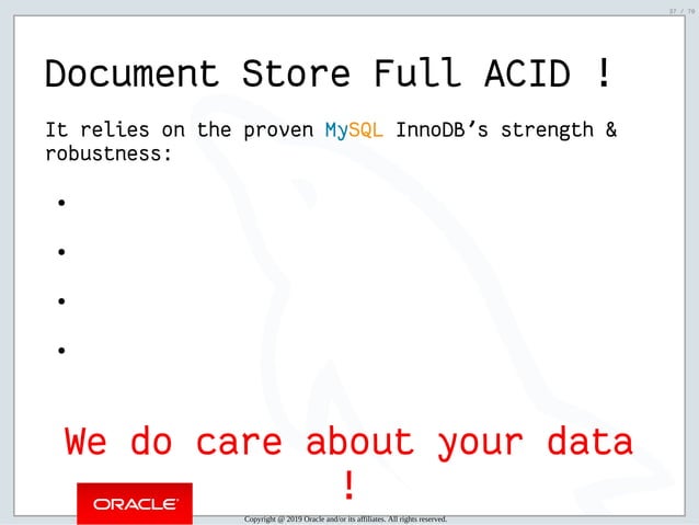 MySQL 8.0 Document Store - how to mix NoSQL & SQL in MySQL 8.0 | PPT