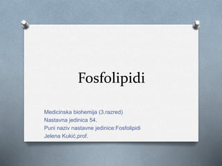 Fosfolipidi | PPTX