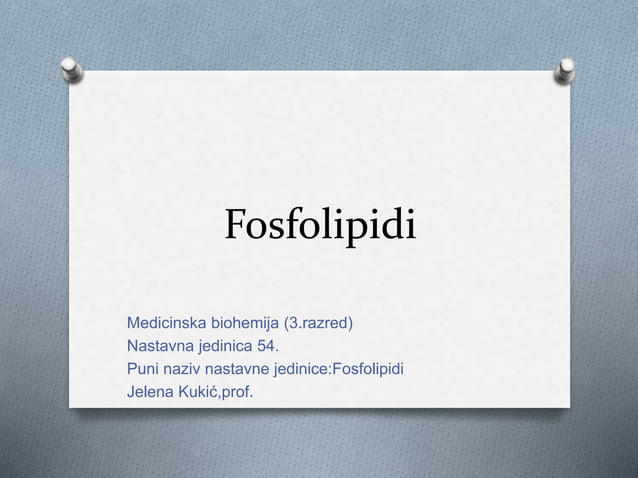 Fosfolipidi | PPTX