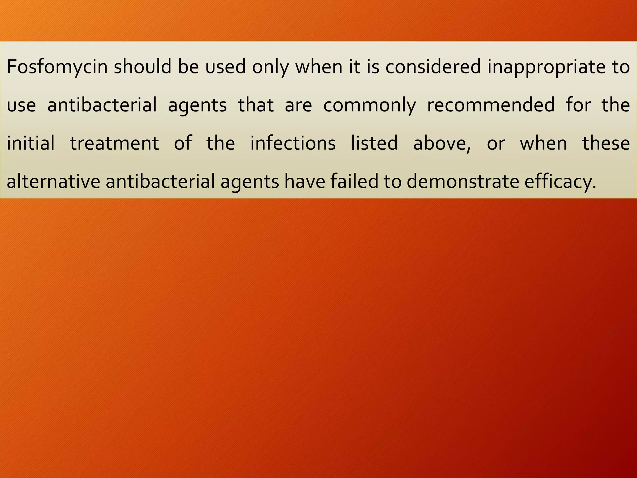 Fosfomycin injection | PPTX
