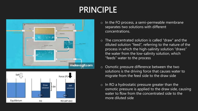 Forward osmosis for water purification and case study | PPTX | Chemistry | Science