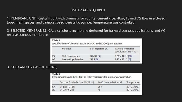 Forward osmosis for water purification and case study | PPTX | Chemistry | Science