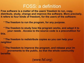Foss | PPT | Shareware and Freeware | Computer Software and Applications
