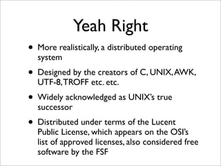 Unix++: Plan 9 from Bell Labs | PDF
