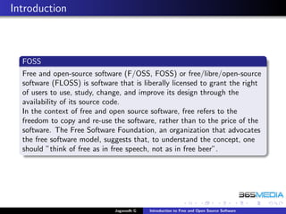 Introduction to Free and Open Source Software | PDF | Shareware and ...