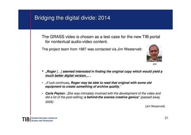First public screening of the high resolution version of the GRASS GIS ...