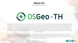 State of OSGeo Thailand, activities and challenges of Open Source community in Thailand | PDF