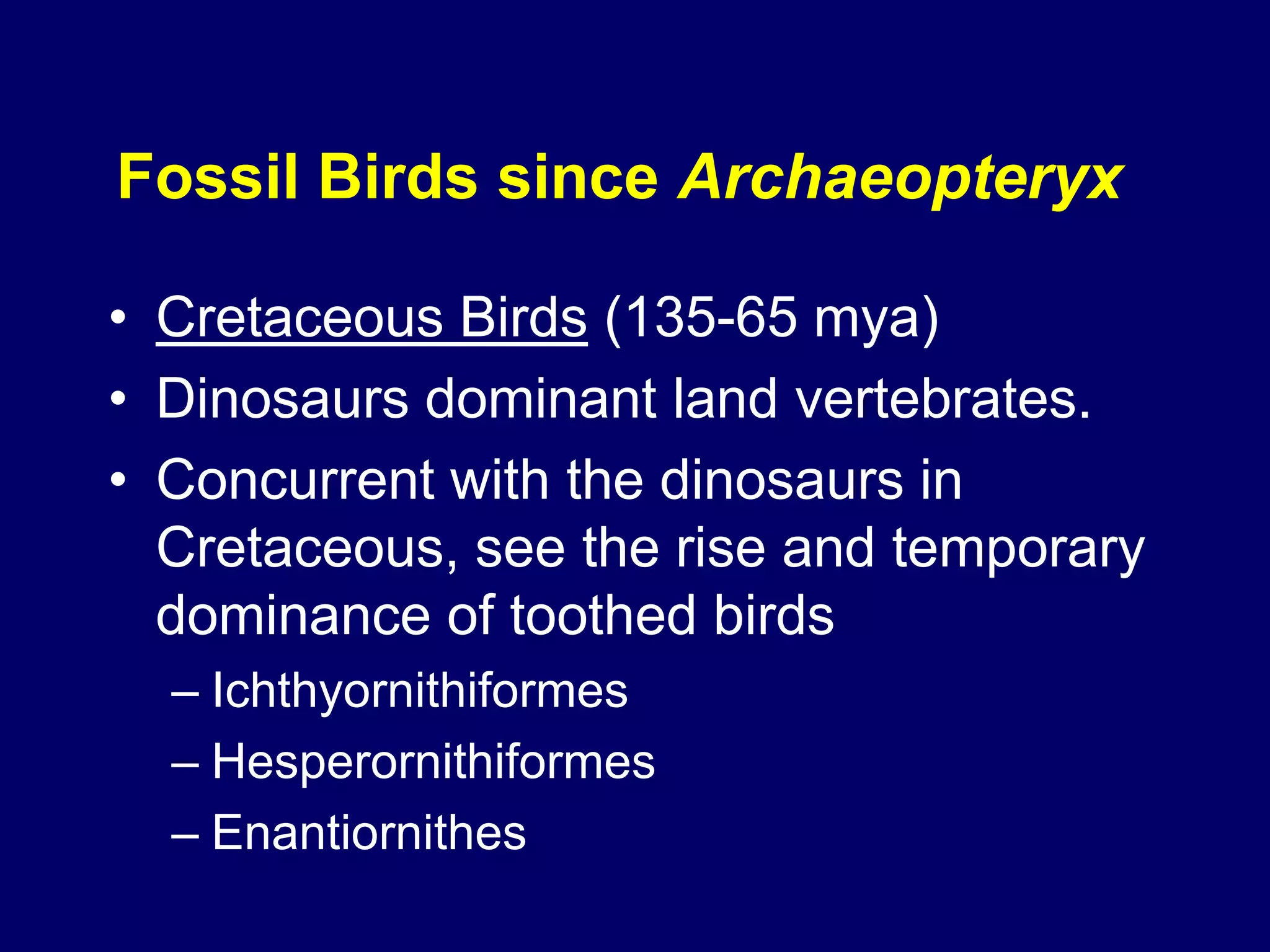 Fossil birds lecture in paleontology | PPT