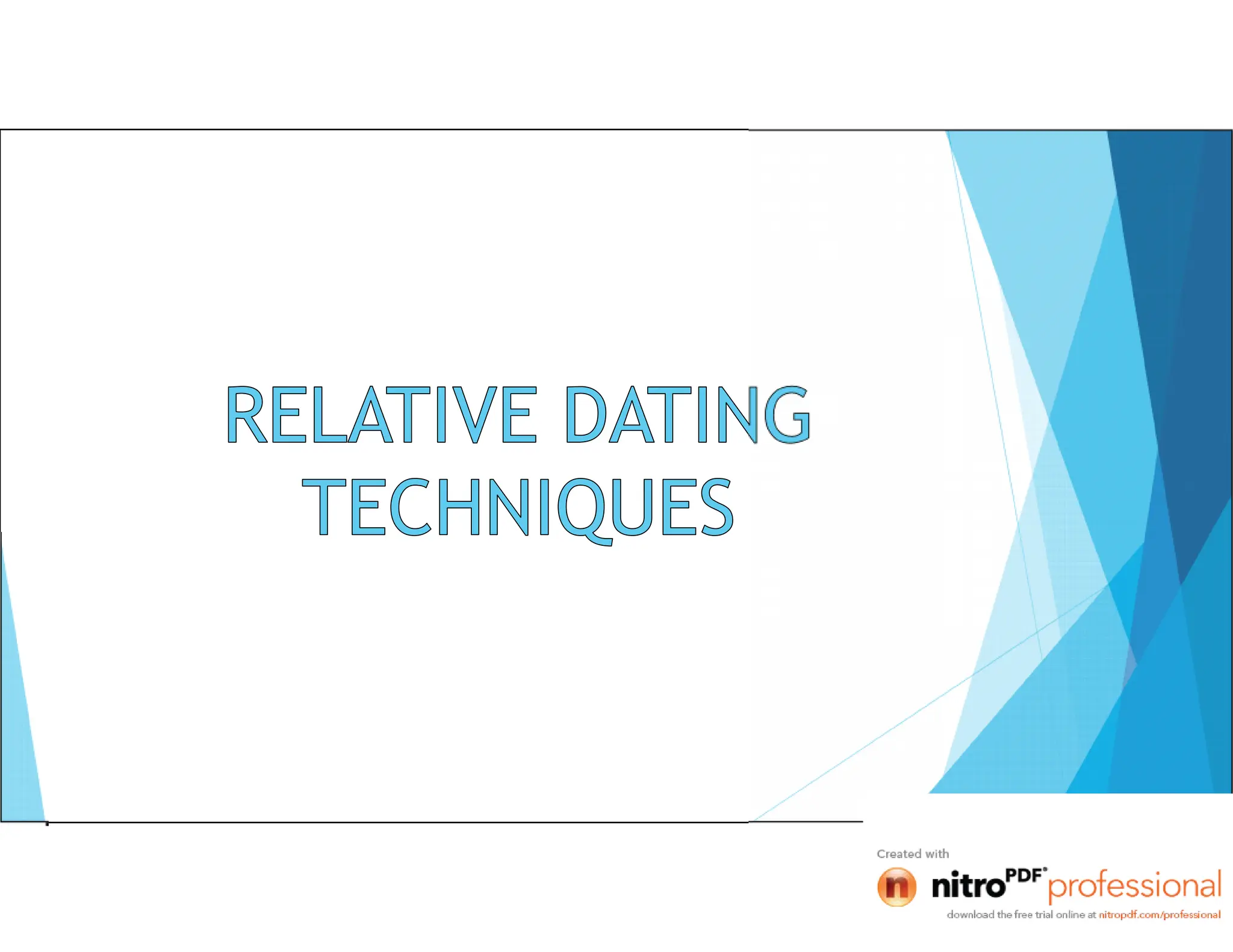 Fossil Dating - Relative Dating Techniques | PDF