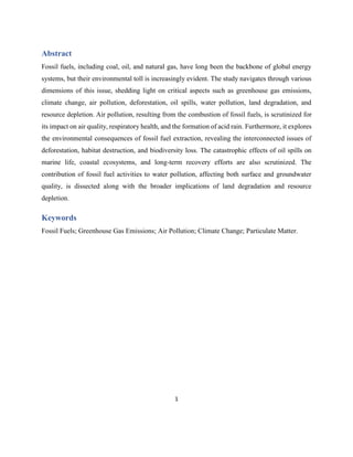 Assignment On Environmental Consequences of Fossil Fuel | PDF