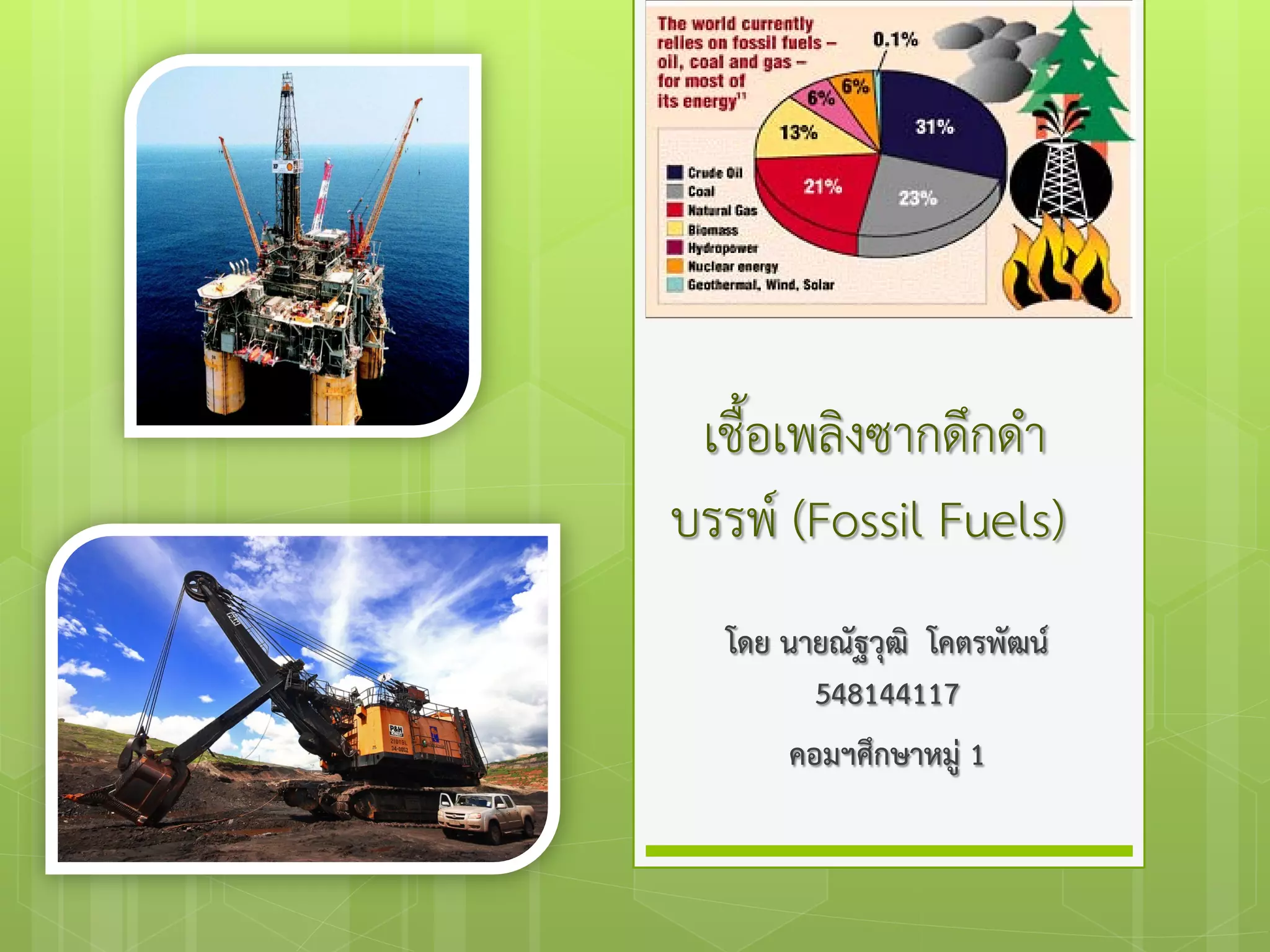 เชื้อเพลิงซากดึกดำบรรพ์ (Fossil fuels | PDF