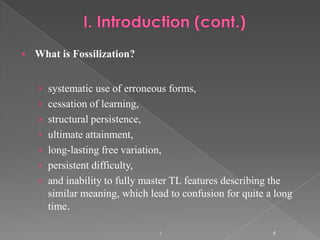 Fossilization | PPT