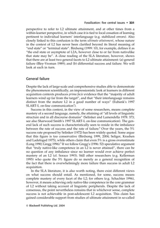 Fossilization five central issues | PDF