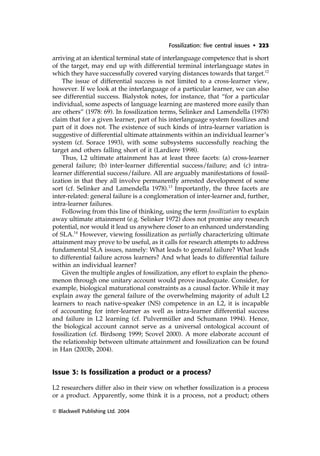 Fossilization five central issues | PDF