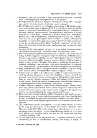 Fossilization five central issues | PDF