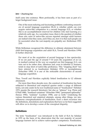 Fossilization five central issues | PDF