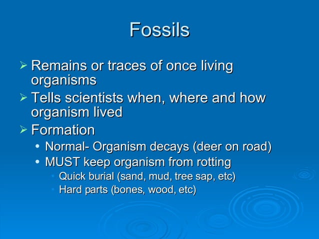Fossils Lecture | PPT