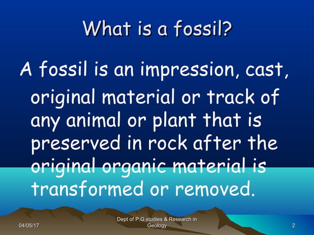 Fossils and fossilisation | PPT