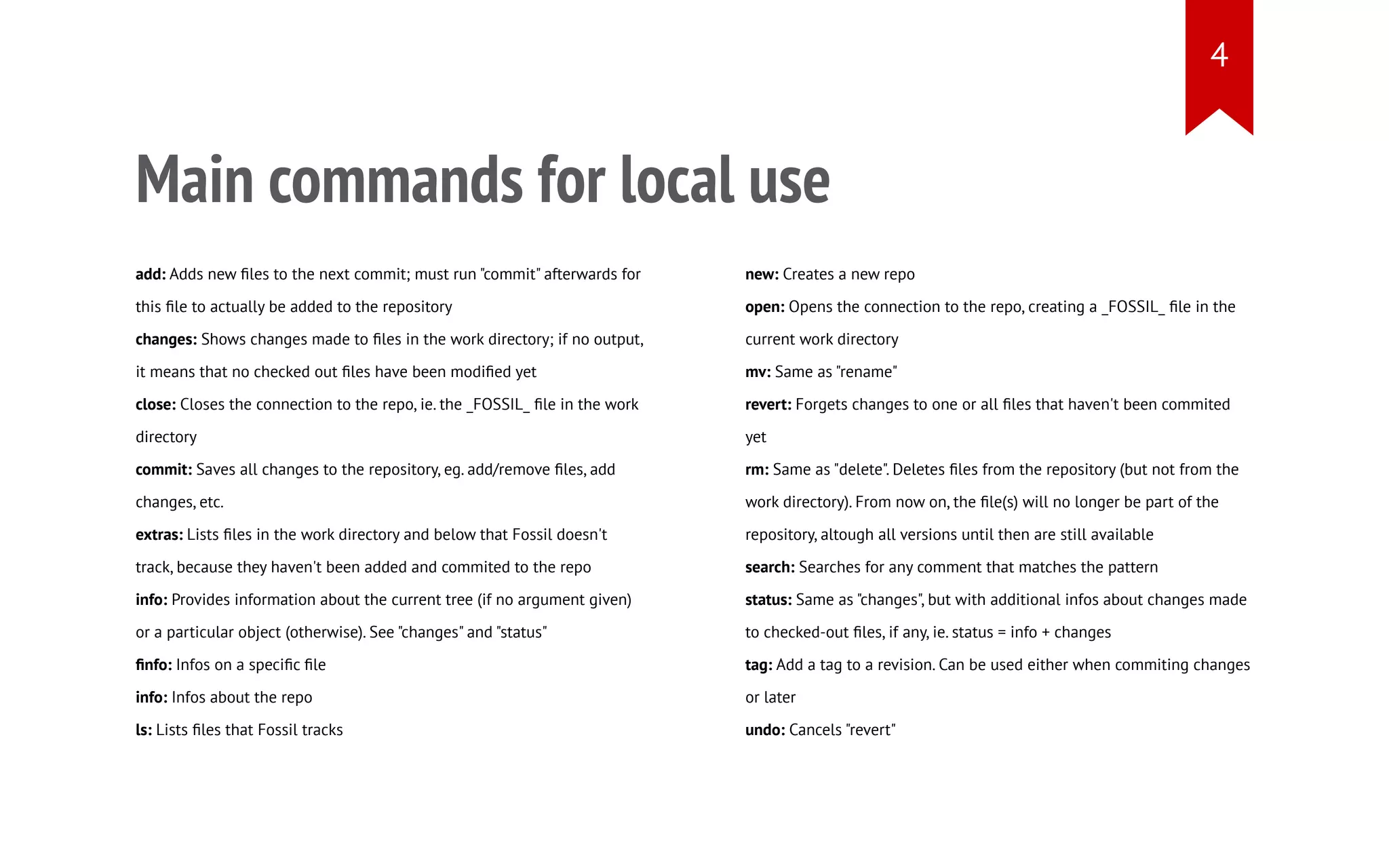 Fossil scm overview | PDF