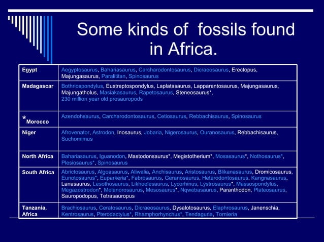 Fossils In Africa | PPT