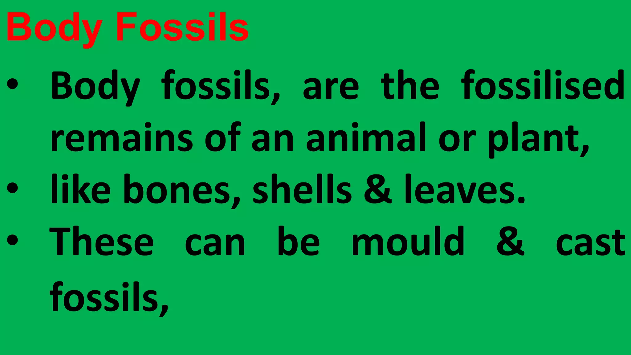 Fossils & it's types | PPT