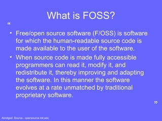 Foss In Undergraduate Studies | PPT