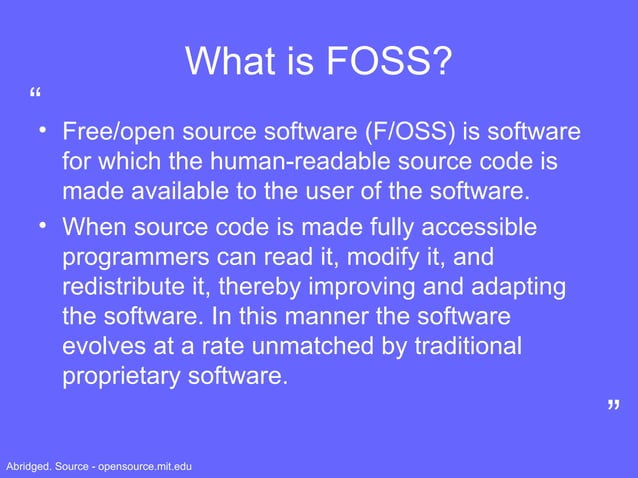 Foss In Undergraduate Studies | PPT