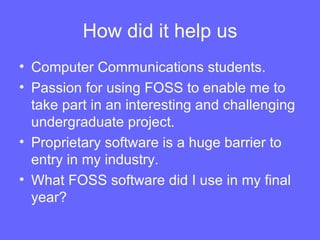 Foss In Undergraduate Studies | PPT
