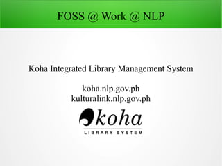 FOSS Tools @ NLP | ODP