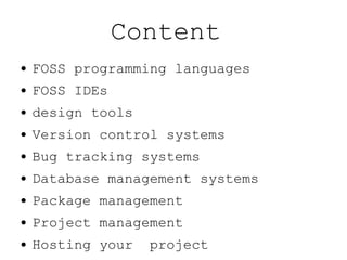 Foss Tools | ODP