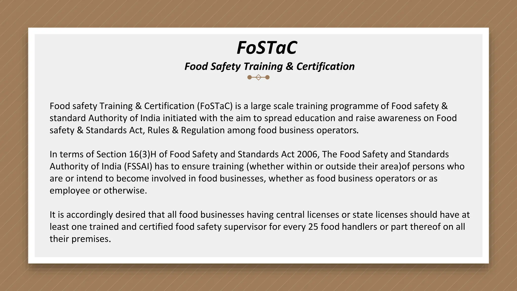 fostac ppt_food safety and training certificate | PPTX