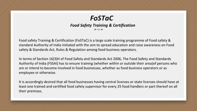 fostac ppt_food safety and training certificate | PPTX