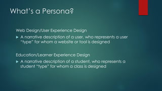 Creating Learner Personas for the Library Classroom | PDF