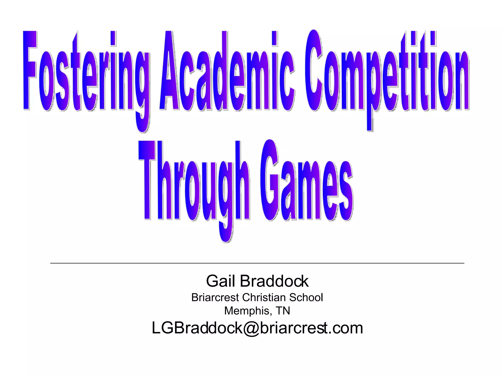 Fostering Academic Competition­ Ecs | PPT