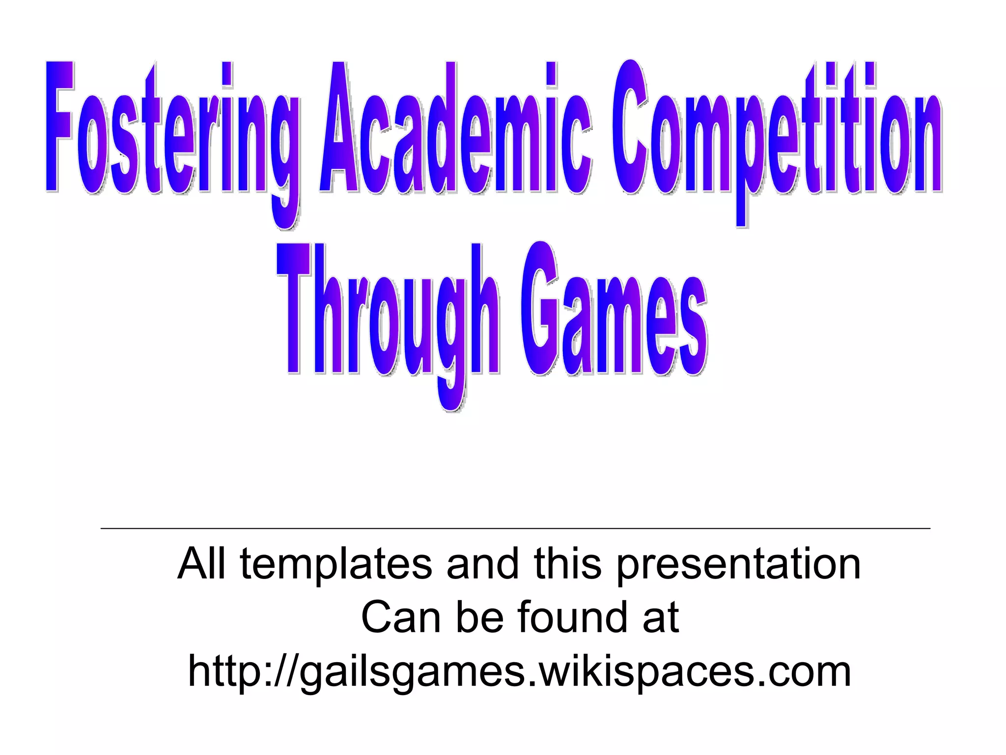 Fostering Academic Competition­ Ecs | PPT