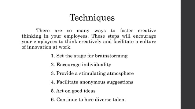 Fostering Creativity.pptx | Career Advice | Careers